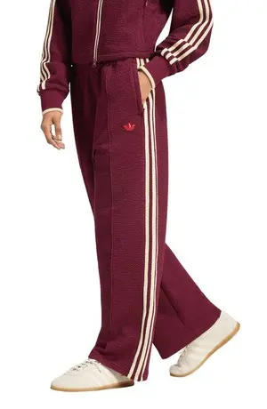 ADIDAS ORIGINALS Firebird Wide Leg Track Pants - Maroon/vivid Red