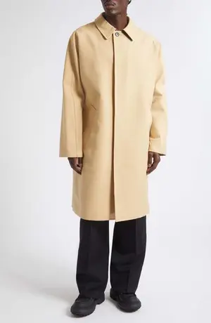 Givenchy Cotton Double Face Car Coat With Leather Trim - Beige
