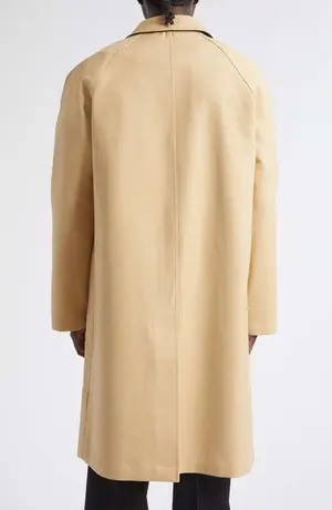 Givenchy Cotton Double Face Car Coat With Leather Trim