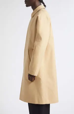 Givenchy Cotton Double Face Car Coat With Leather Trim