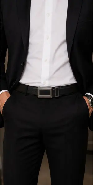 MIO MARINO Soft-flex Genuine Leather Ratchet Belt With Brushed Metal Automatic Buckle - Regent