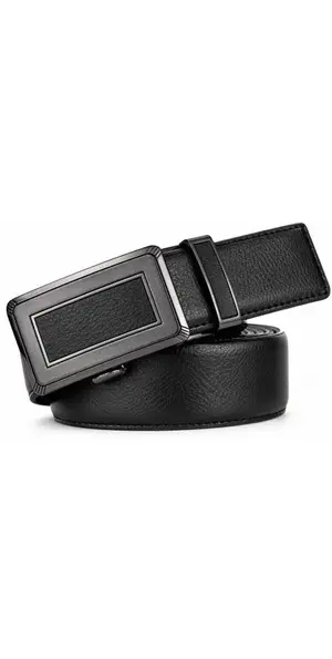 MIO MARINO Soft-flex Genuine Leather Ratchet Belt With Brushed Metal Automatic Buckle - Regent