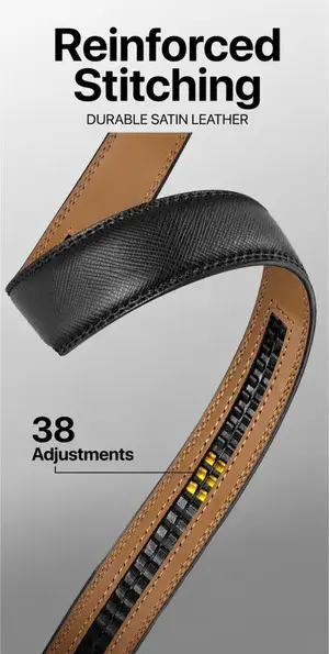 MIO MARINO Soft-flex Genuine Leather Ratchet Belt With Brushed Metal Automatic Buckle - Summit