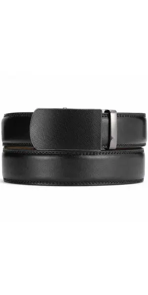 MIO MARINO Mio Marino Soft-Flex Genuine Leather Ratchet Belt With Brushed Metal Automatic Buckle Vertex