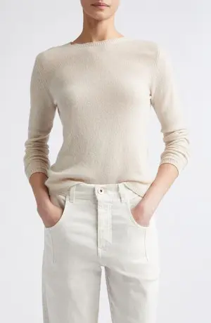 Eleventy Semisheer Cashmere Crewneck Sweater - Sand