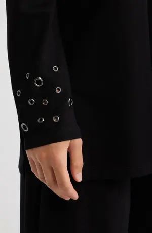 Anne Klein Grommet Detail Open Cardigan