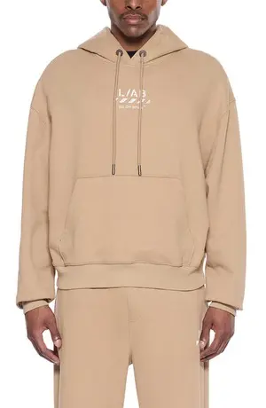 L/AB C/O OFF-WHITE Off- Diagonal Stripe Logo Cotton French Terry Graphic Hoodie - Cornstalk