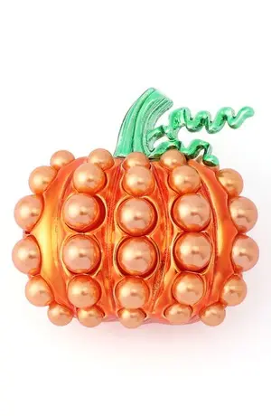 Betsey Johnson Imitation Pearl Pumpkin Brooch