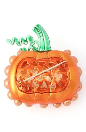 Betsey Johnson Imitation Pearl Pumpkin Brooch