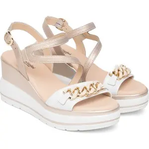 NEROGIARDINI Chain Link Wedge Sandals - White