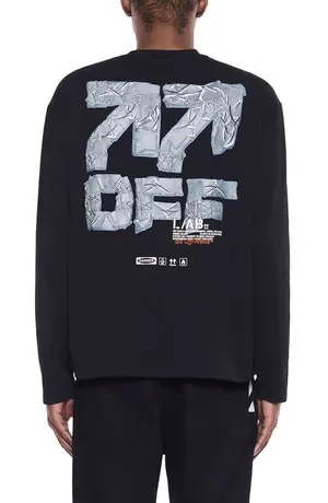 L/AB OFF-WHITE Off Active Tape Appliqué Long Sleeve Graphic T-shirt