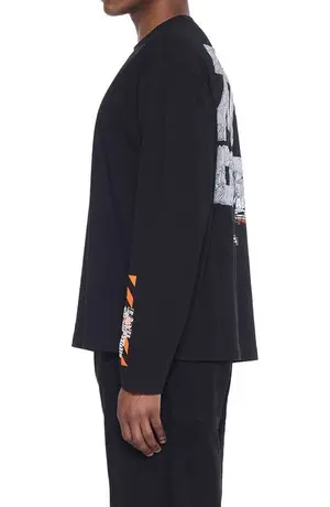 L/AB OFF-WHITE Off Active Tape Appliqué Long Sleeve Graphic T-shirt