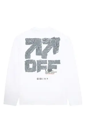 L/AB C/O OFF-WHITE Off Active Tape Appliqué Long Sleeve Graphic T-shirt
