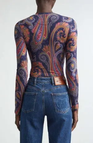 Etro Paisley Long Sleeve Top