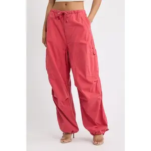 JADED LONDON Cotton Parachute Pants - Red