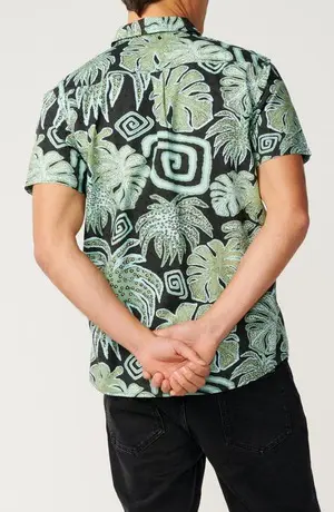 Rip Curl Barrel Killa Short Sleeve Cotton Button-up Shirt