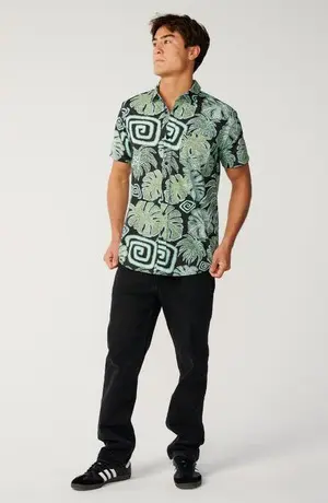 Rip Curl Barrel Killa Short Sleeve Cotton Button-up Shirt