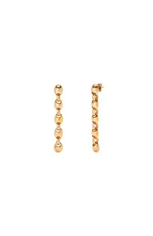 UNODE50 Long Plated Earrings With Ball-shaped Links - Gold