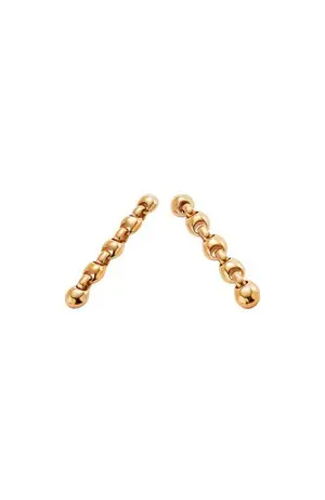 UNODE50 Long Plated Earrings With Ball-shaped Links