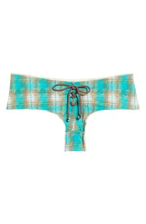 JADED LONDON Lace-up Micro Bikini Bottoms - Teal