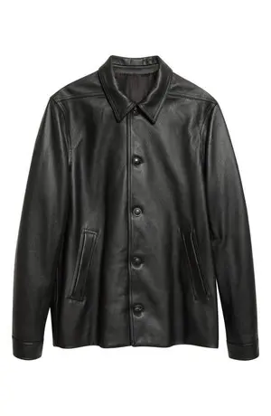 Rick Owens Brad Leather Button-up Jacket