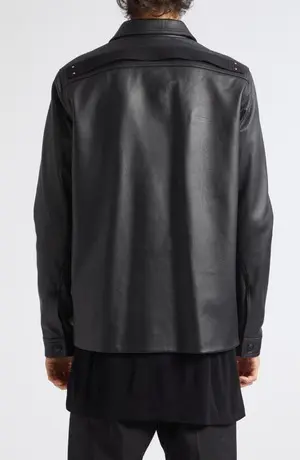Rick Owens Brad Leather Button-up Jacket