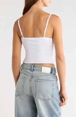 JADED LONDON White Jersey Camisole With Lace Detail