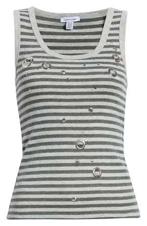 JADED LONDON Eyelet Stud Stripe Tank