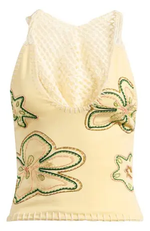 JADED LONDON Beaded Hooded Halter Top