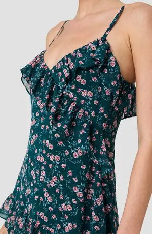 French Connection Marina Lucia Floral Chiffon Tiered Maxi Dress