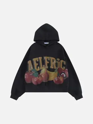 AELFRIC EDEN Aelfri Eden Fruit Graphic Hoodie - Black