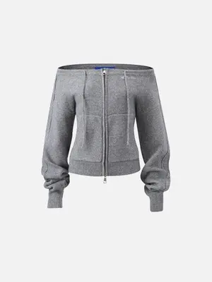AELFRIC EDEN Aelfri Eden Off-the-shoulder Zip-up Cardigan