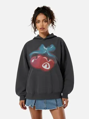 AELFRIC EDEN Oversized Cherry Graphic Hoodie