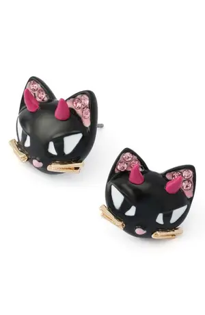 Betsey Johnson Devil Cat Stud Earrings