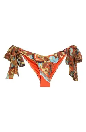 JADED LONDON Scarf Side Tie Bikini Bottoms - Orange