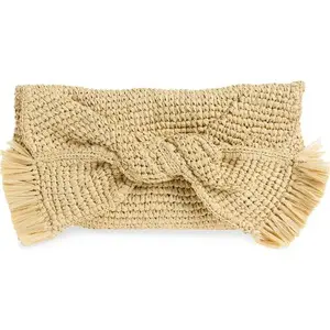 ANYA HINDMARCH Oversize Bow Raffia Clutch - Natural