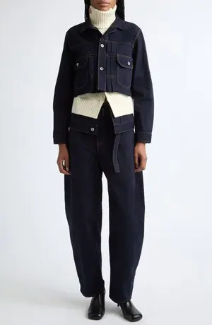 Sacai Denim & Wool Knit Jacket