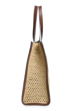 ANYA HINDMARCH Mortimer Patchwork Crochet Raffia Tote