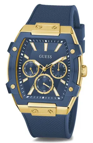 Guess Phoenix Tonneau Multifunction Silicone Strap Watch