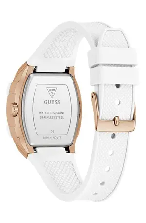 Guess Phoenix Tonneau Multifunction Watch With Silicone Strap