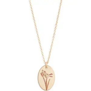 SET & STONES Louise Birth Flower Necklace - Gold/march