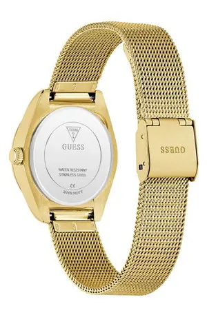 Guess Goldtone Crystal Embellished Sugar Skull Watch