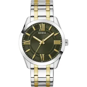 Guess Elliot Green Dial Two-tone Bracelet Watch - Gold
