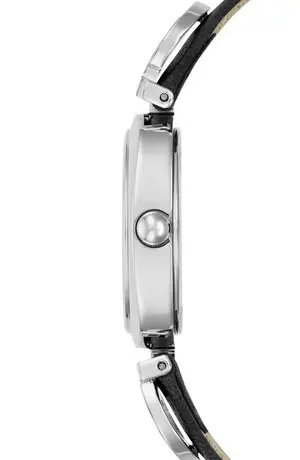 Guess Crystal G-logo Leather Strap Watch