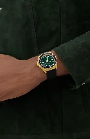 Guess Cliff Silicone Strap Watch - Black/gold