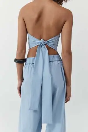 ST. AGNI Strapless Tie Back Top