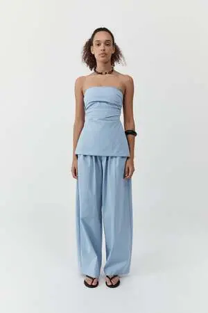 ST. AGNI Everyday Relaxed Pants - Sky