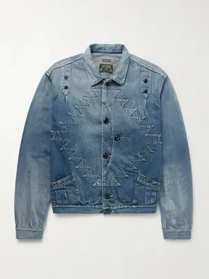 Kapital Thunderbird Panelled Denim Blouson Jacket - Blue