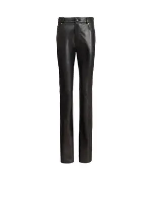 Balmain Leather High-waisted Trousers - Black