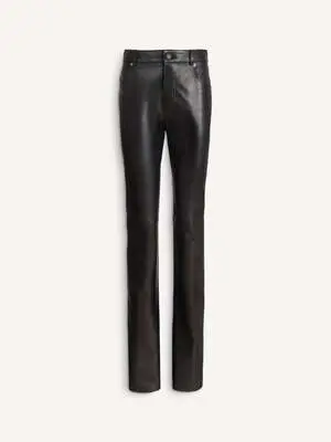 Balmain High-waisted Leather Trousers